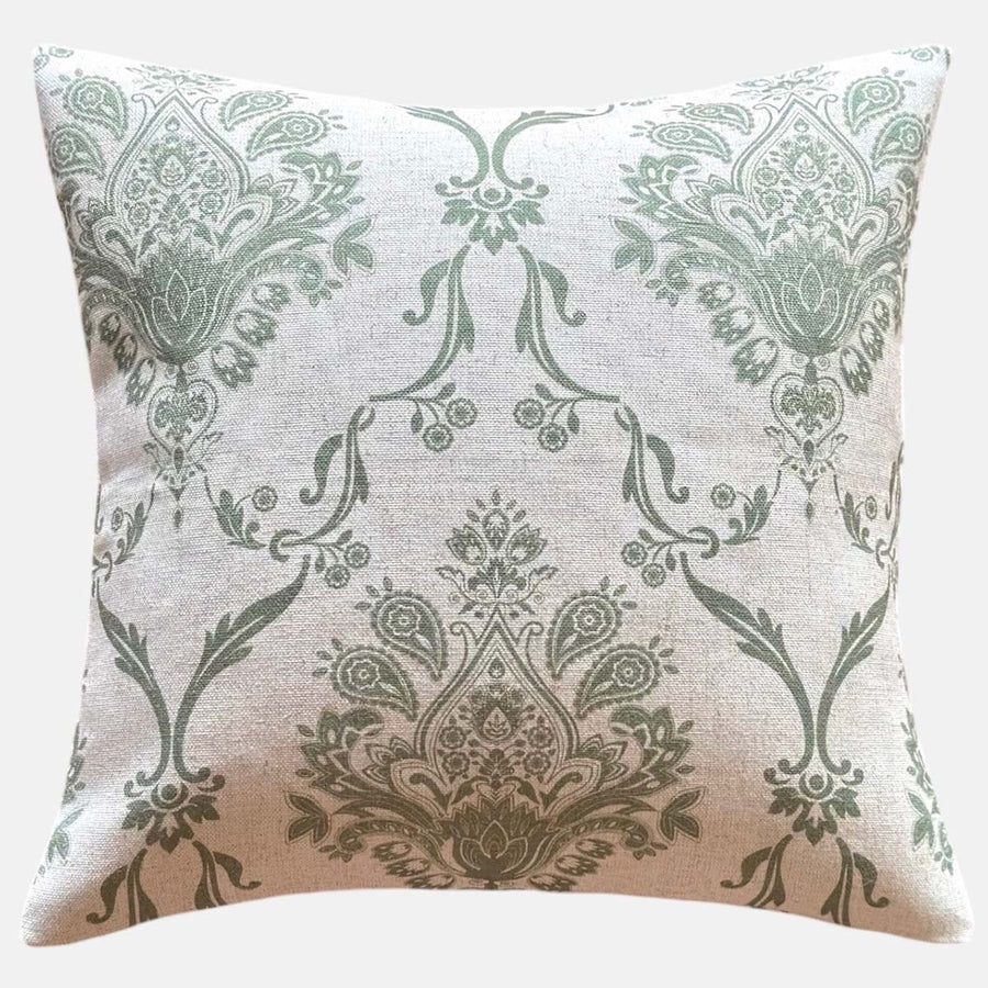 Sage Green Damask Cushion – Source for the Goose