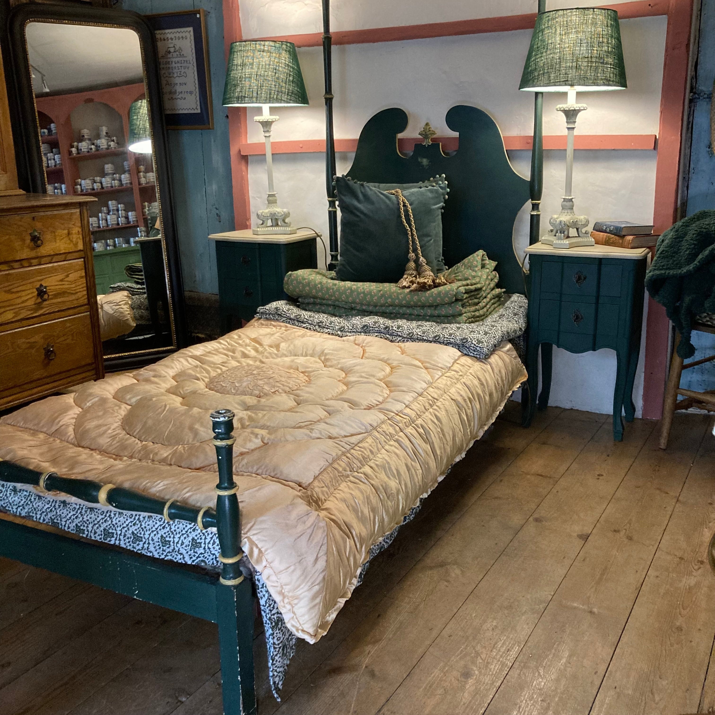 Vintage French Green Single Bed – Source for the Goose