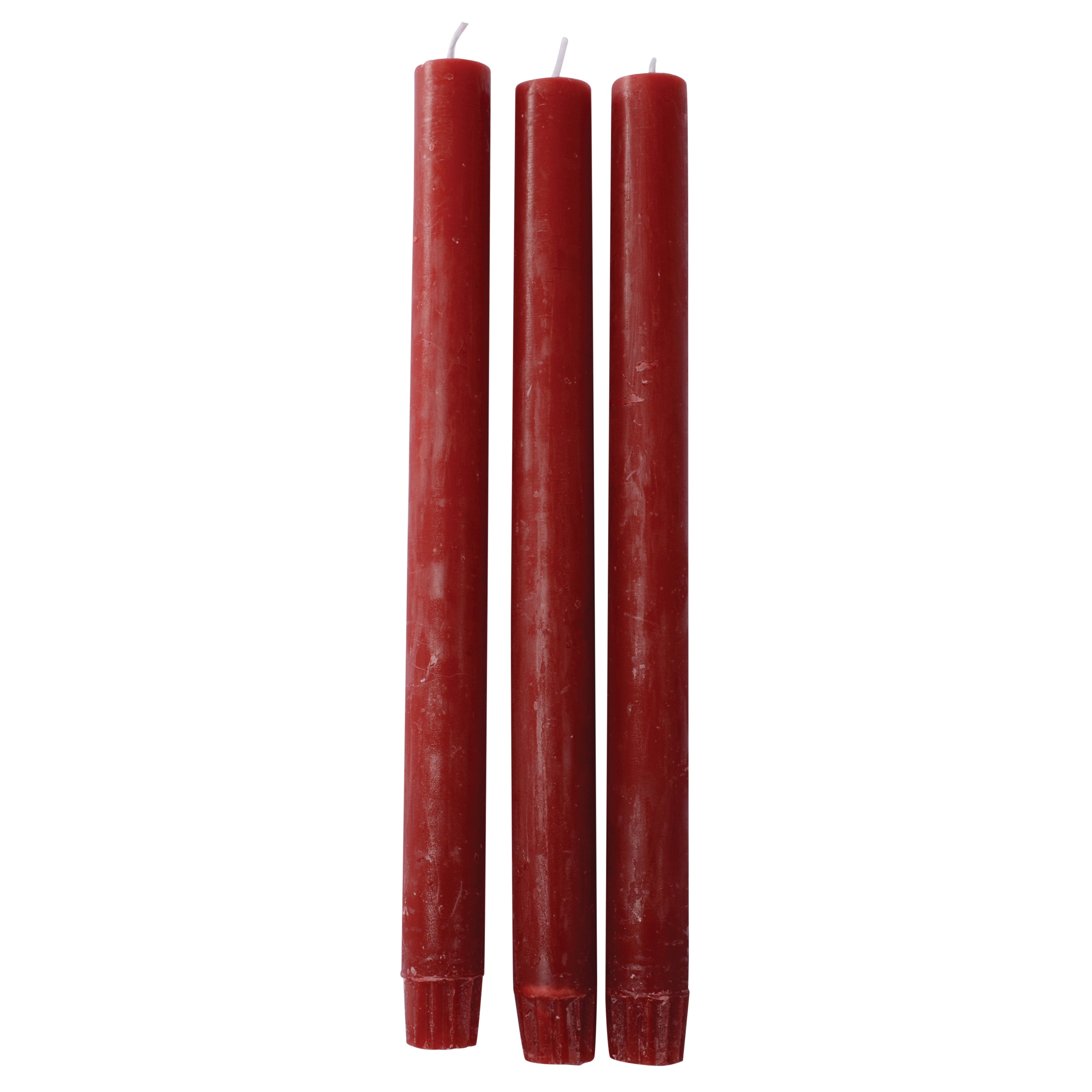 Set of Three Rustic Lipstick Red Dinner Candles – Source for the Goose